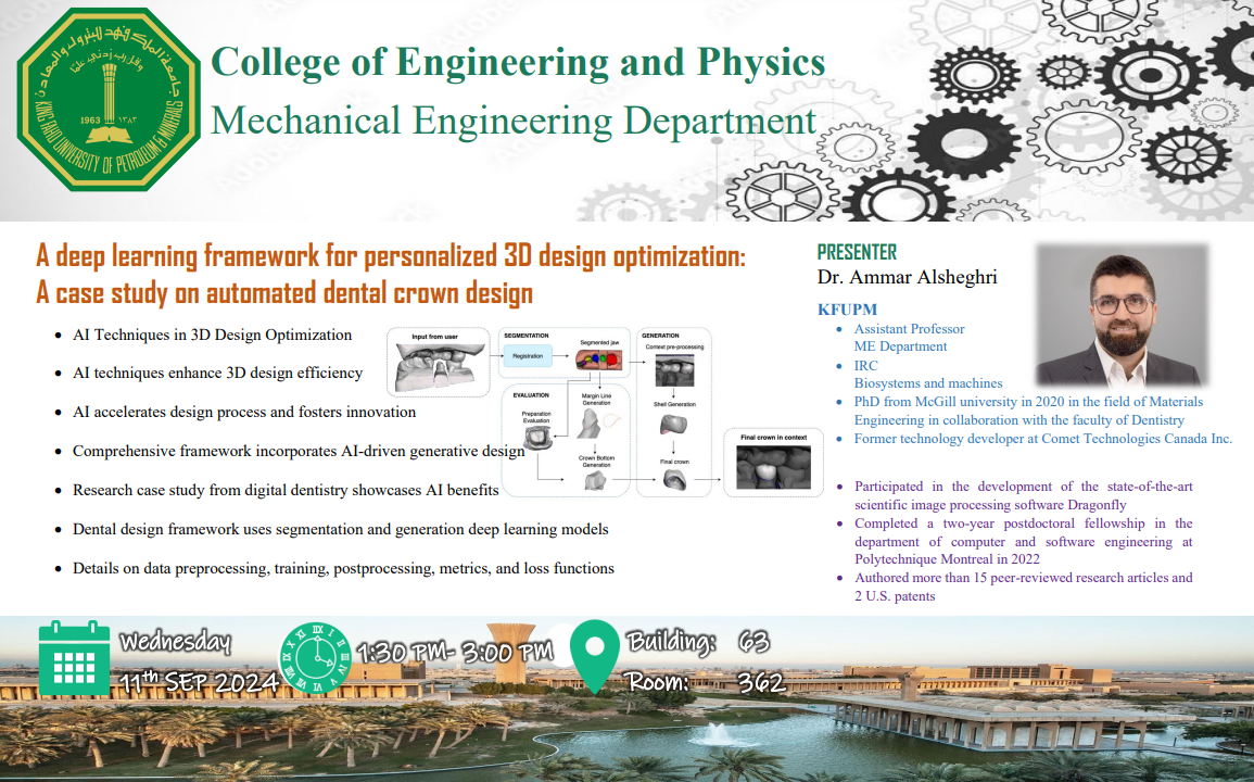 Dr. Ammar AlShegri presents seminar on Wed 11th Sept-2024 1.30 to 3.30 ...